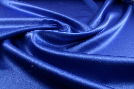 Silk Satin Fabric Royal Blue Silk Supplies Fabric by Yard Silk - Etsy