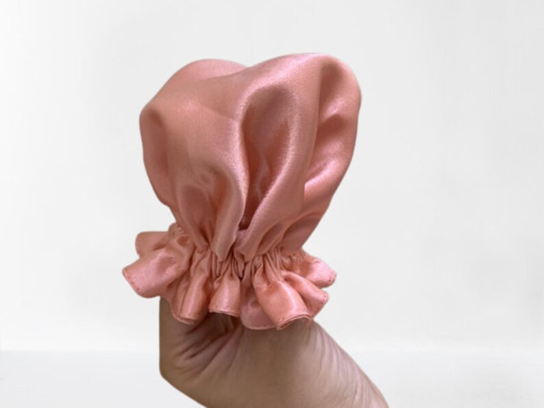 Custom Made Coral Pink Beaut Hair Bun Cover, Pink Silk Satin Hair Bun ...