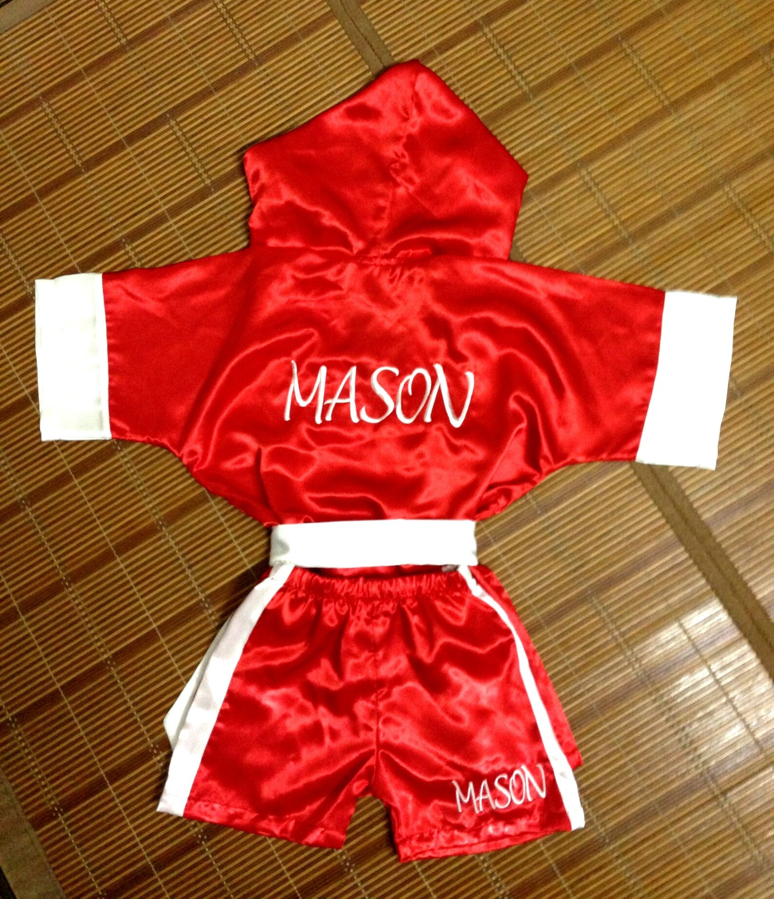 K1-CUSTOM Made Satin Baby BOXING Robe Trunk Set Boxing Outfit ...