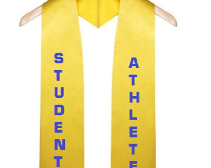 Custom Student Athlete Satin Graduation Sash and Stoles - Gold Satin ...