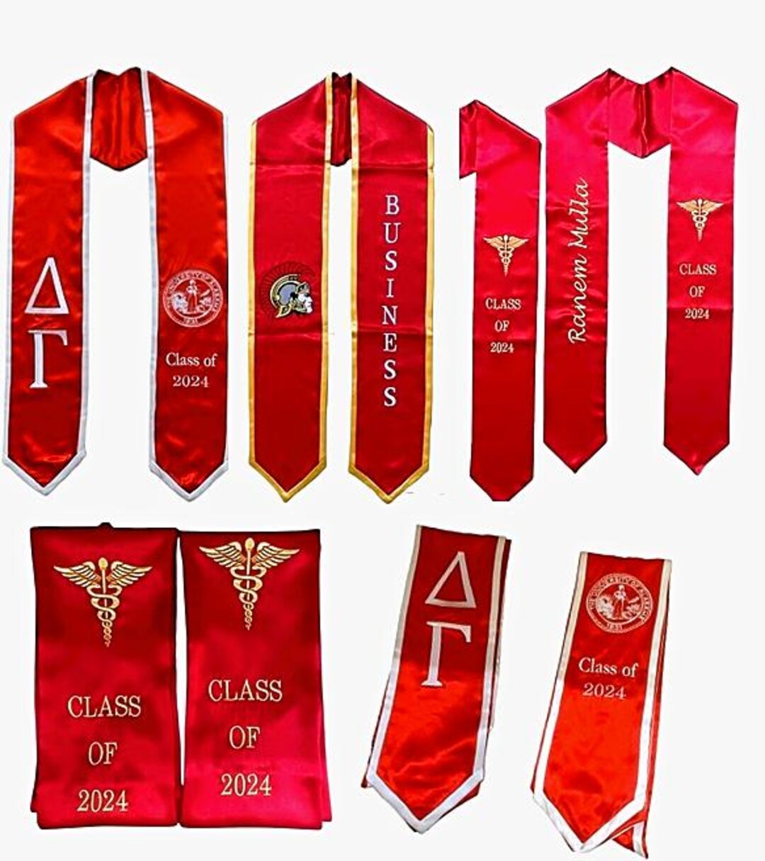 Custom Graduation Stole, Trimmed Stoles Graduation, Grad Stoles, Grad ...