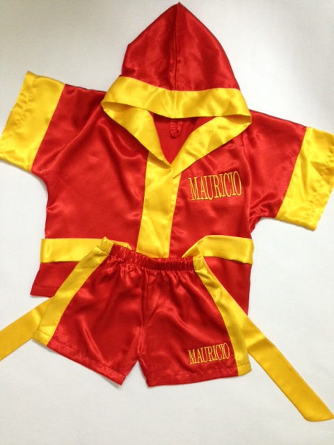 K1-CUSTOM Made Satin Baby BOXING Robe Trunk set Boxing Outfit ...