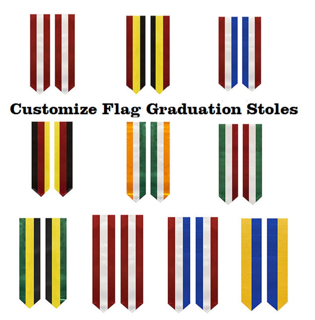 Customize Flag Graduation Sash/stole International Study Abroad Adult ...