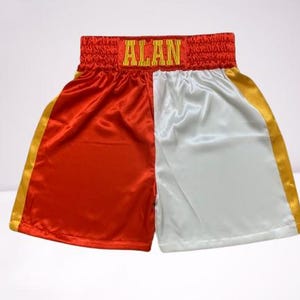 CUSTOM Embroidered and Personalized Silk Boxing Shorts Boxing Trunks ...