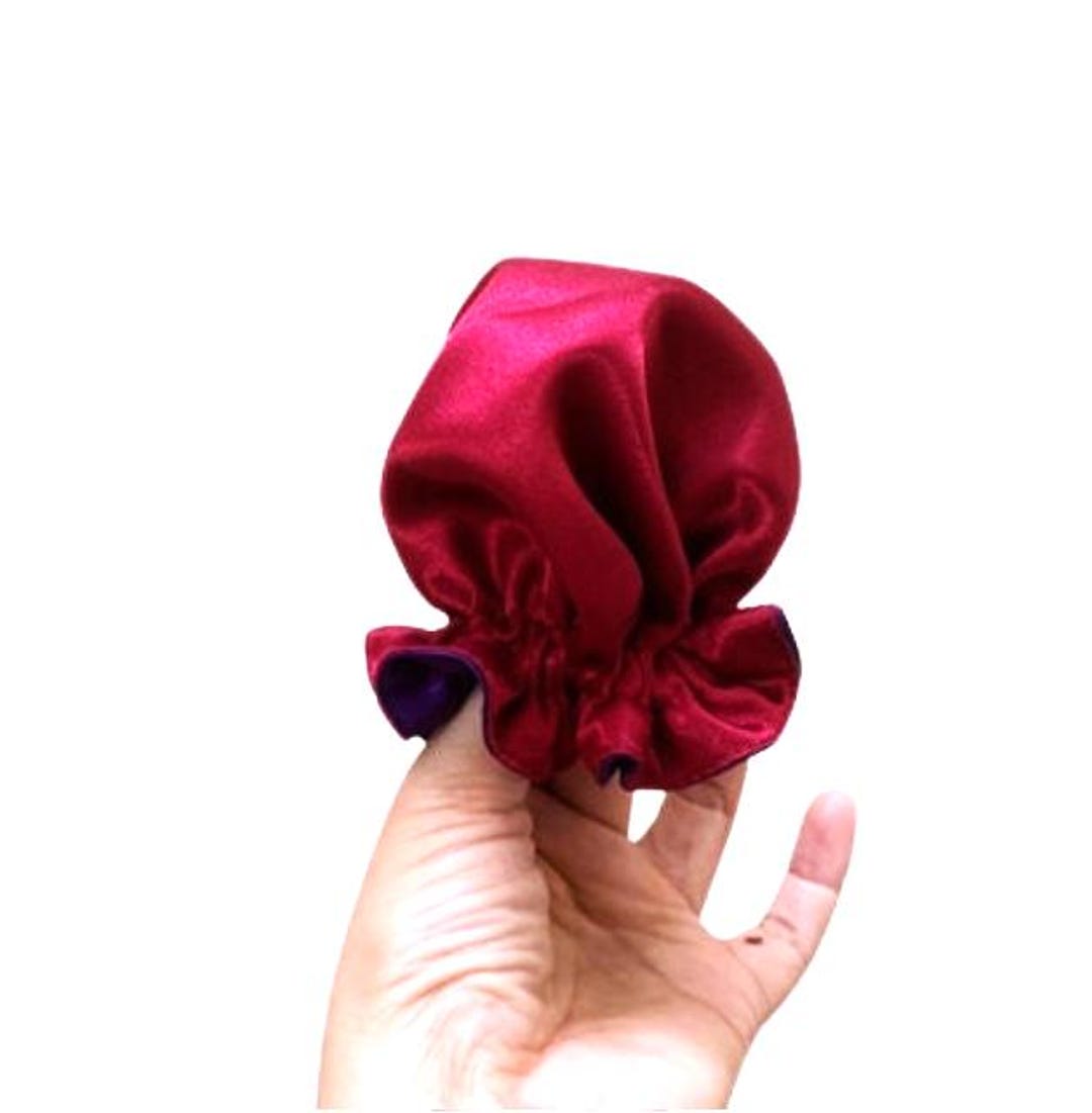 Silk Satin Hair Bun Cover, Silk Satin Burgundy Hair Bun Holder, Silk ...