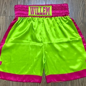 CUSTOM Embroidered and Personalized Silk Boxing Shorts Boxing Trunks ...