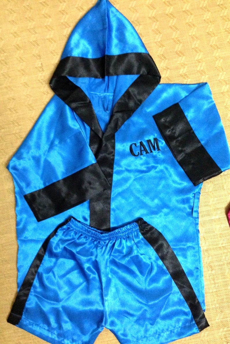 K1-CUSTOM Made Satin Baby BOXING Robe Trunk Set Boxing Outfit ...