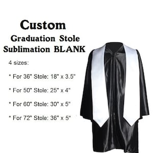 Custom Graduation Stole Blank/grad Stole Blank/72 Inch or 60 ...