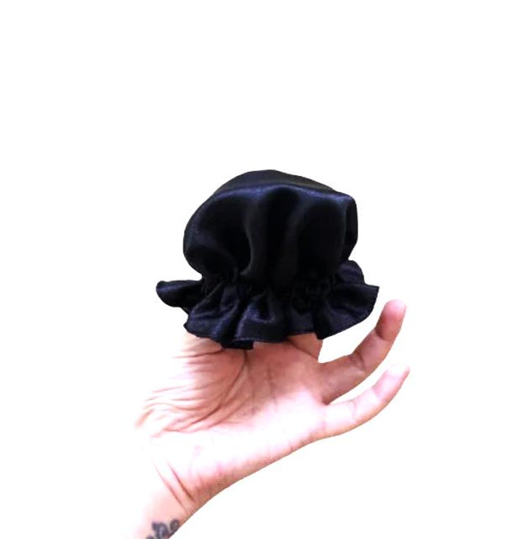 Black Beaut Hair Bun Cover, Silk Satin Hair Bun Holder, Silk Hair ...