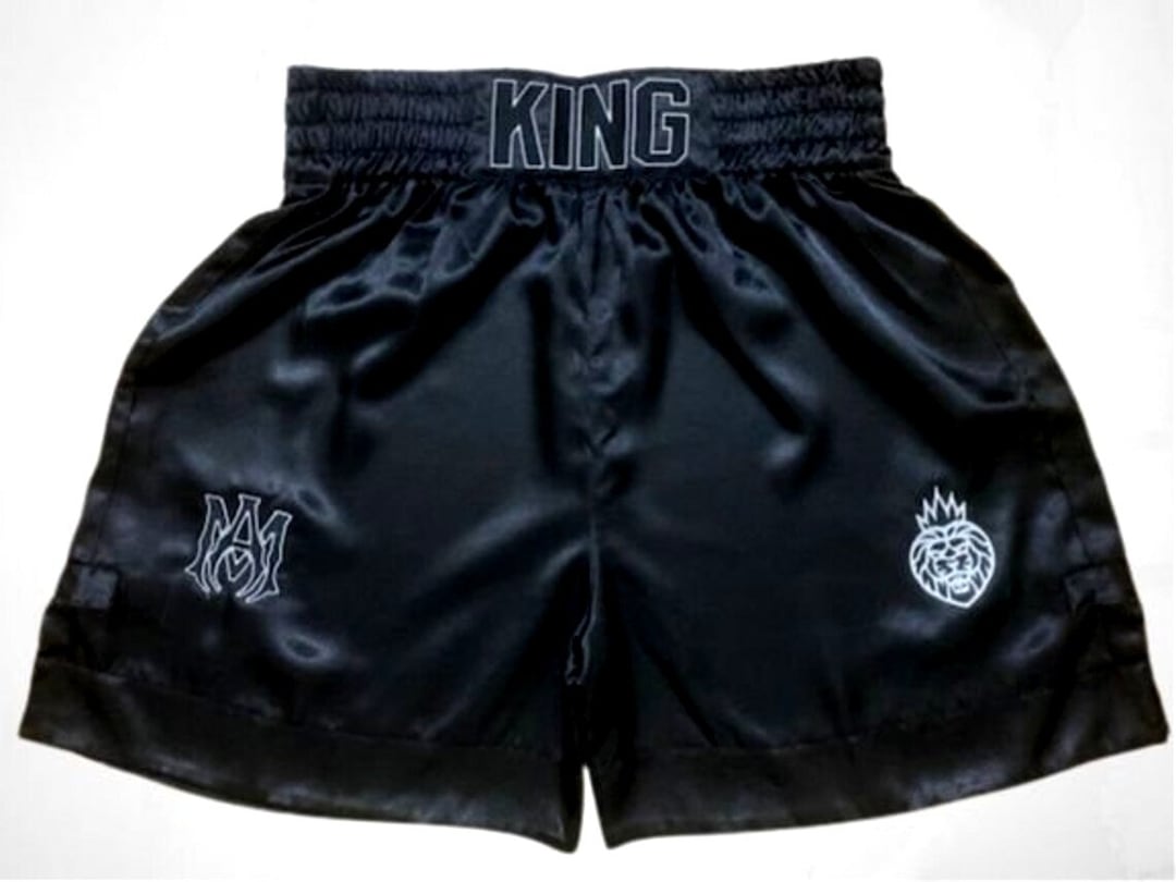 CUSTOM Embroidered and Personalized Black Boxing Shorts Boxing Trunks ...