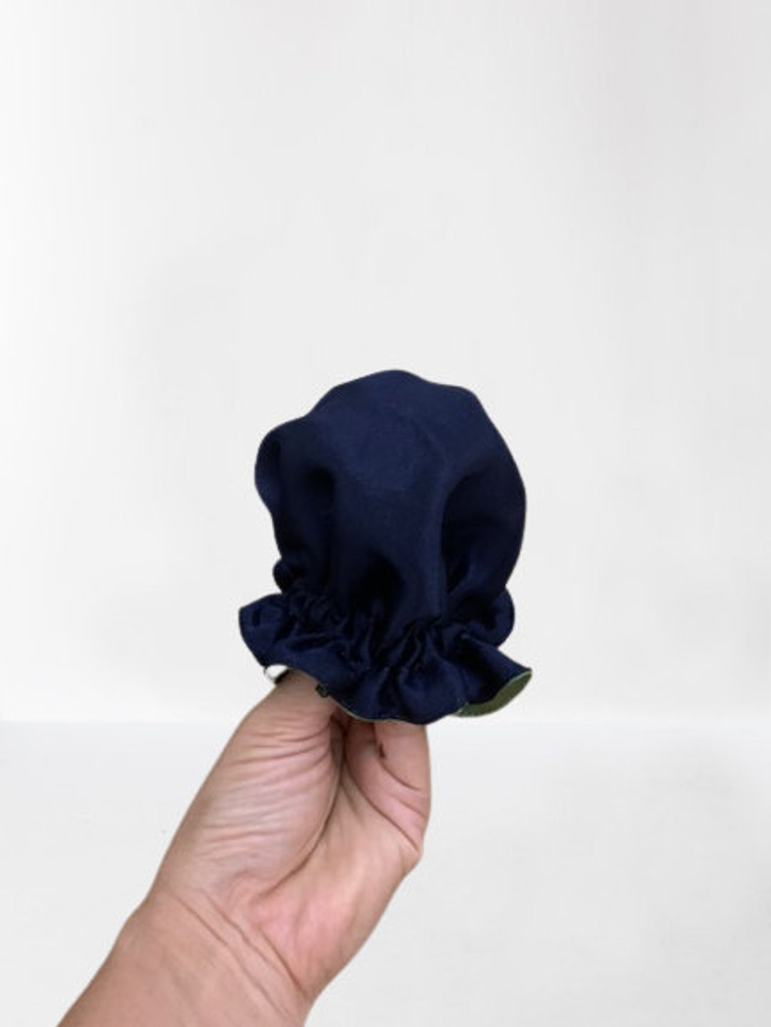 Hand Made Blue Navy Bun Hair, Silk Satin Bun Cover, Bun Hair Cover ...