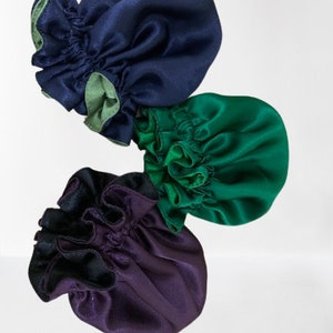 Custom Military Green Silk Hair Bun Reversible Silk Satin Navy Bun ...