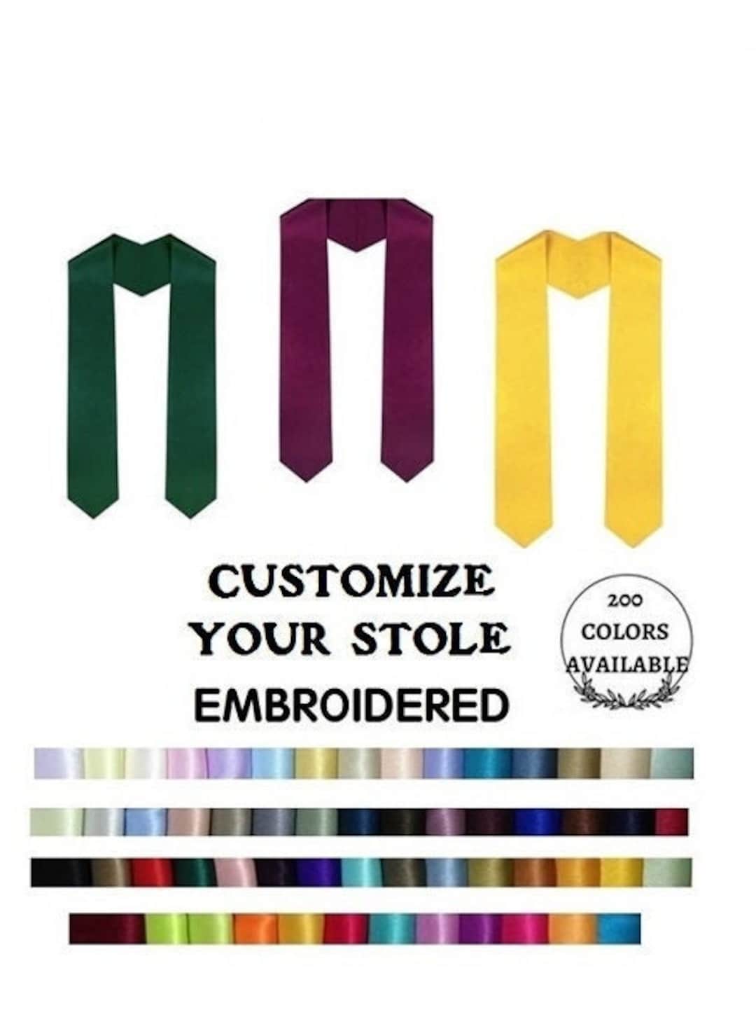 Blank 72" Graduation Stole/sash for Sublimation/sash for Embroidery ...