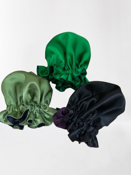 Dark Purple Silk Bun Cover, Beaut Hair Bun Cover, Silk Satin Hair Bun ...