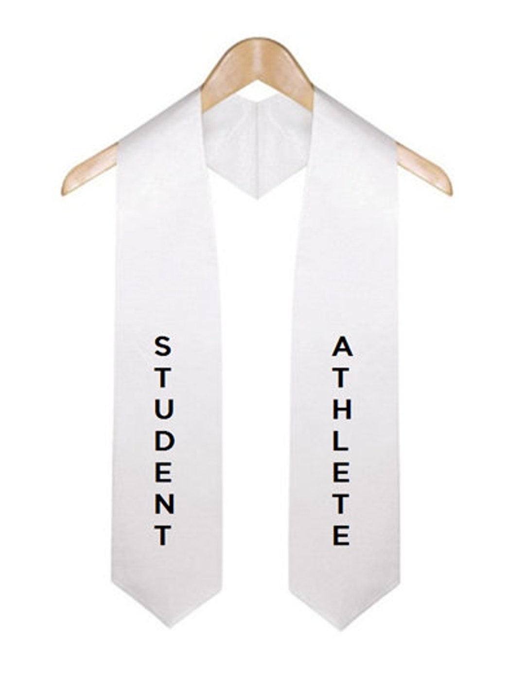 Custom Student Athlete Satin Graduation Sash and Stoles - White Satin ...