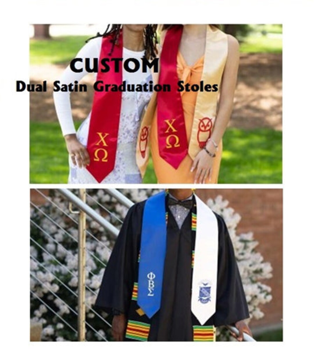 Custom Dual Satin Stoles, Graduation Gifts for Her, Graduation Gifts ...