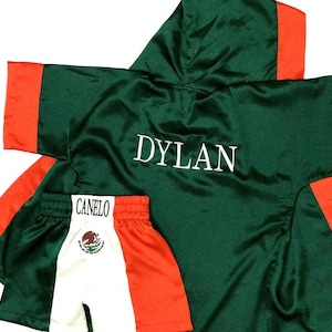 CUSTOM Made Ivan Drago Satin Boxing Robe Trunk Set Boxing Outfit ...