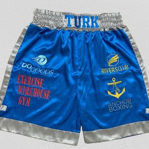 CUSTOM Embroidered and Personalized Black Boxing Shorts Boxing Trunks ...
