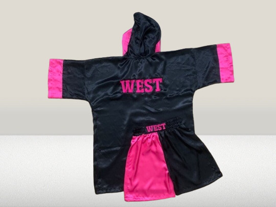 K3-CUSTOM Made Satin Baby Boxing Robe Trunk Set Boxing Outfit ...