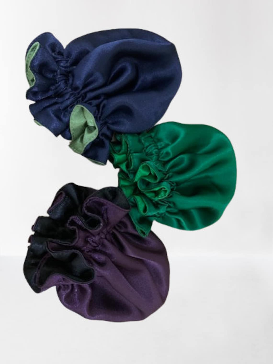 Dark Purple Silk Bun Cover, Beaut Hair Bun Cover, Silk Satin Hair Bun ...