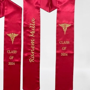 Custom Graduation Trimmed Stoles, Trimmed Graduation Stoles, Silk Satin ...
