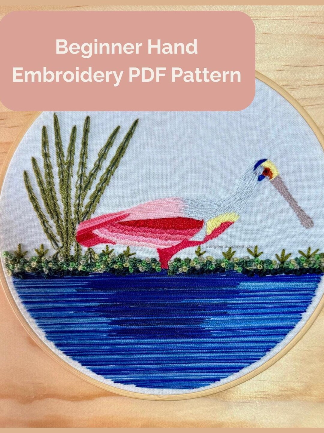 Roseate Spoonbill Embroidery Pattern: Beginner-friendly Stitch Guide ...