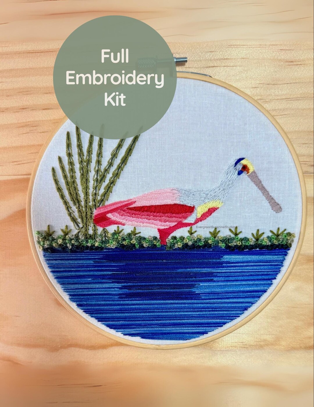 Roseate Spoonbill Hand Embroidery Kit: Beginner-friendly Florida ...