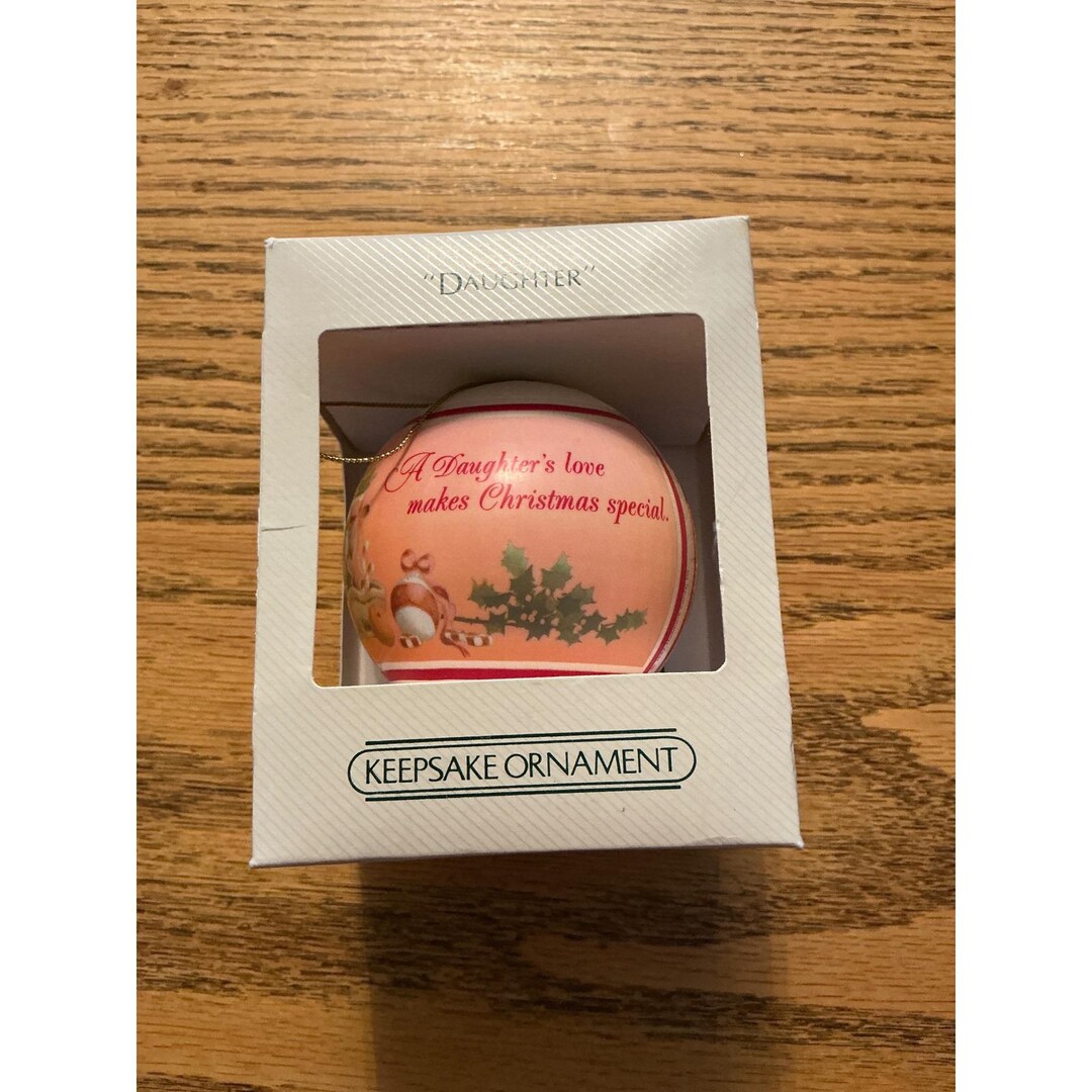 Hallmark 1982 Keepsake Ornament Daughter Satin Unbreakable Christmas ...