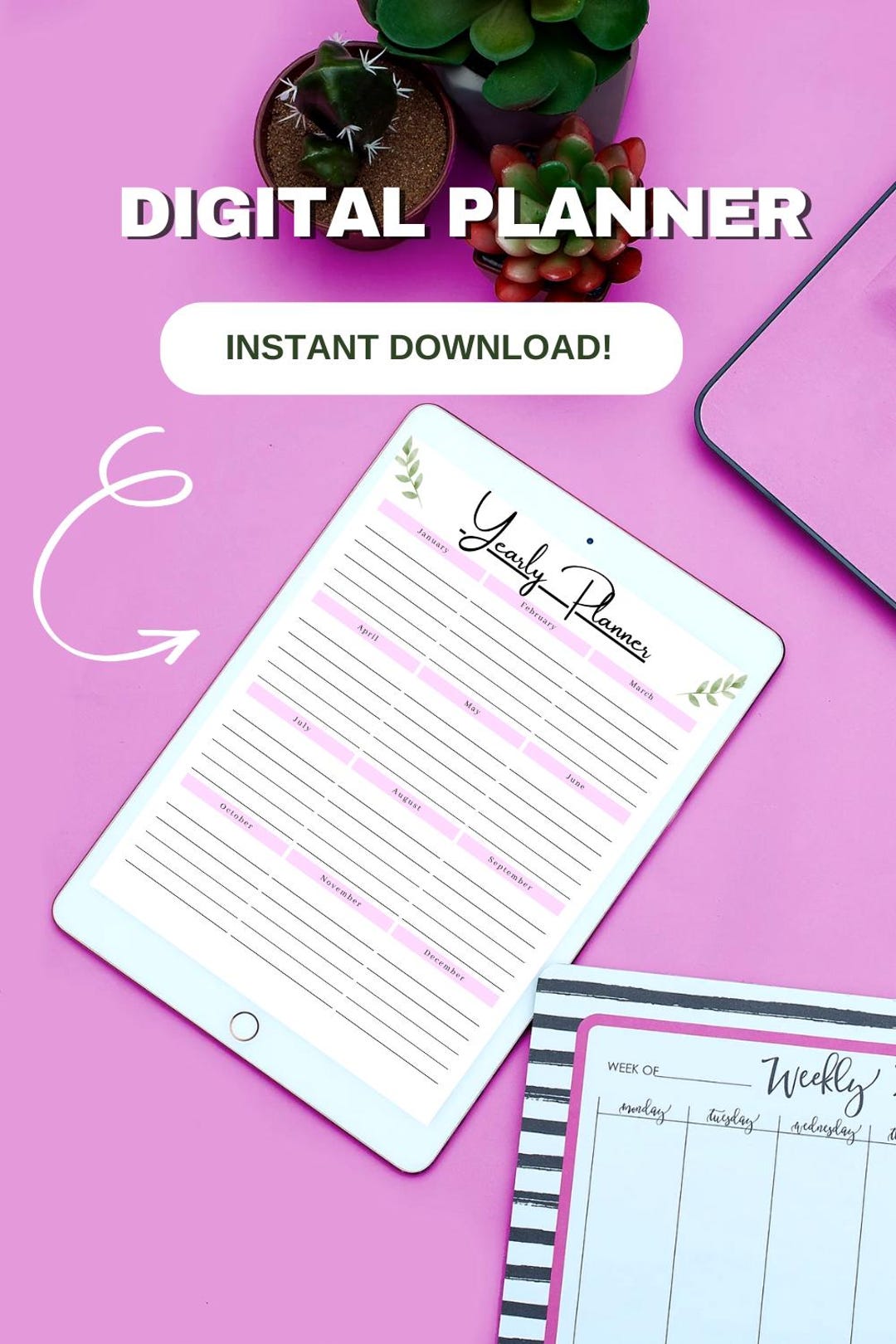 INSTANT Download| Digital Yearly Planner| Printable Planner| SAHM ...