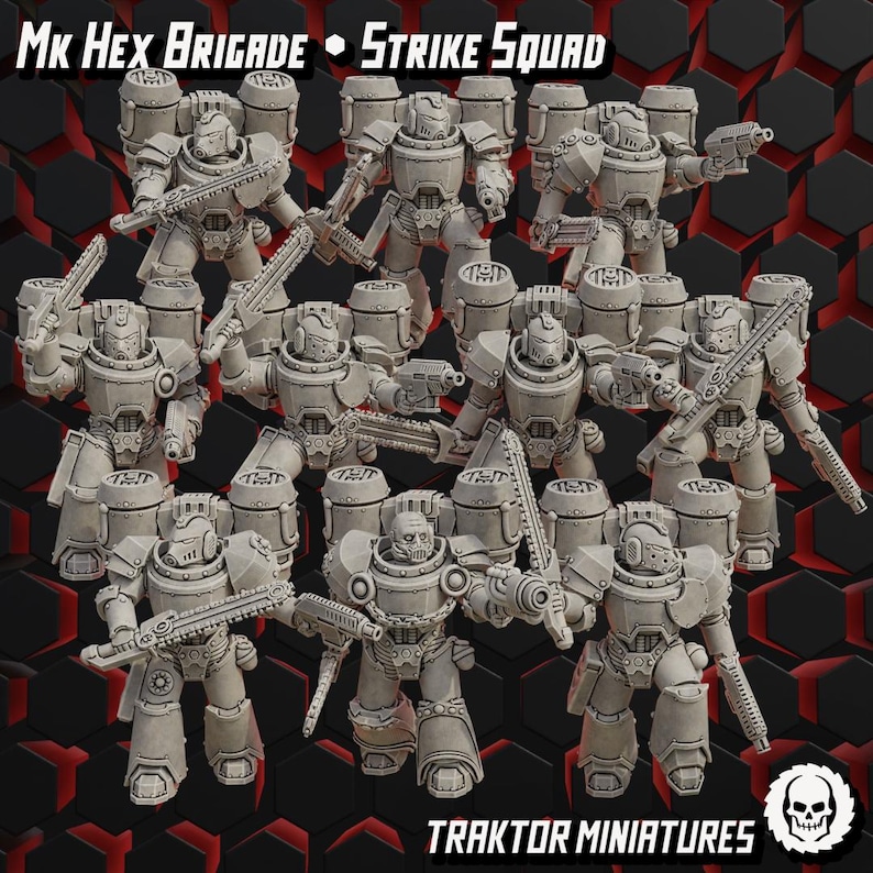 Mk Hex Jump Strikers | 28mm Resin Miniatures | Pre-assembled Sci-fi ...