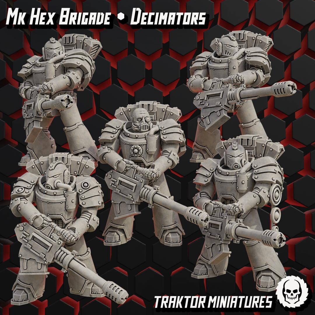 Mk Hex Decimator Squad | 28mm Resin Miniatures | Pre-assembled Sci-fi ...