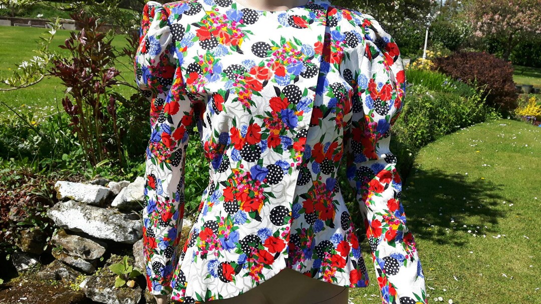 1980S Pure Silk Floral Raoul Blanco Jacket - Etsy