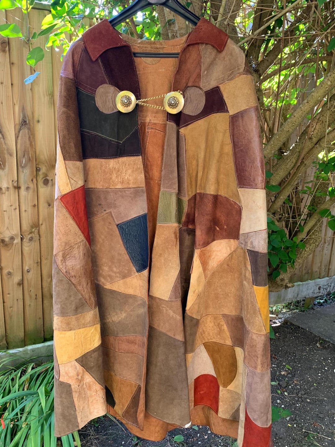 1970s Cape Patchwork Suede and Leather - 38 - 40 Inch Chest - Etsy