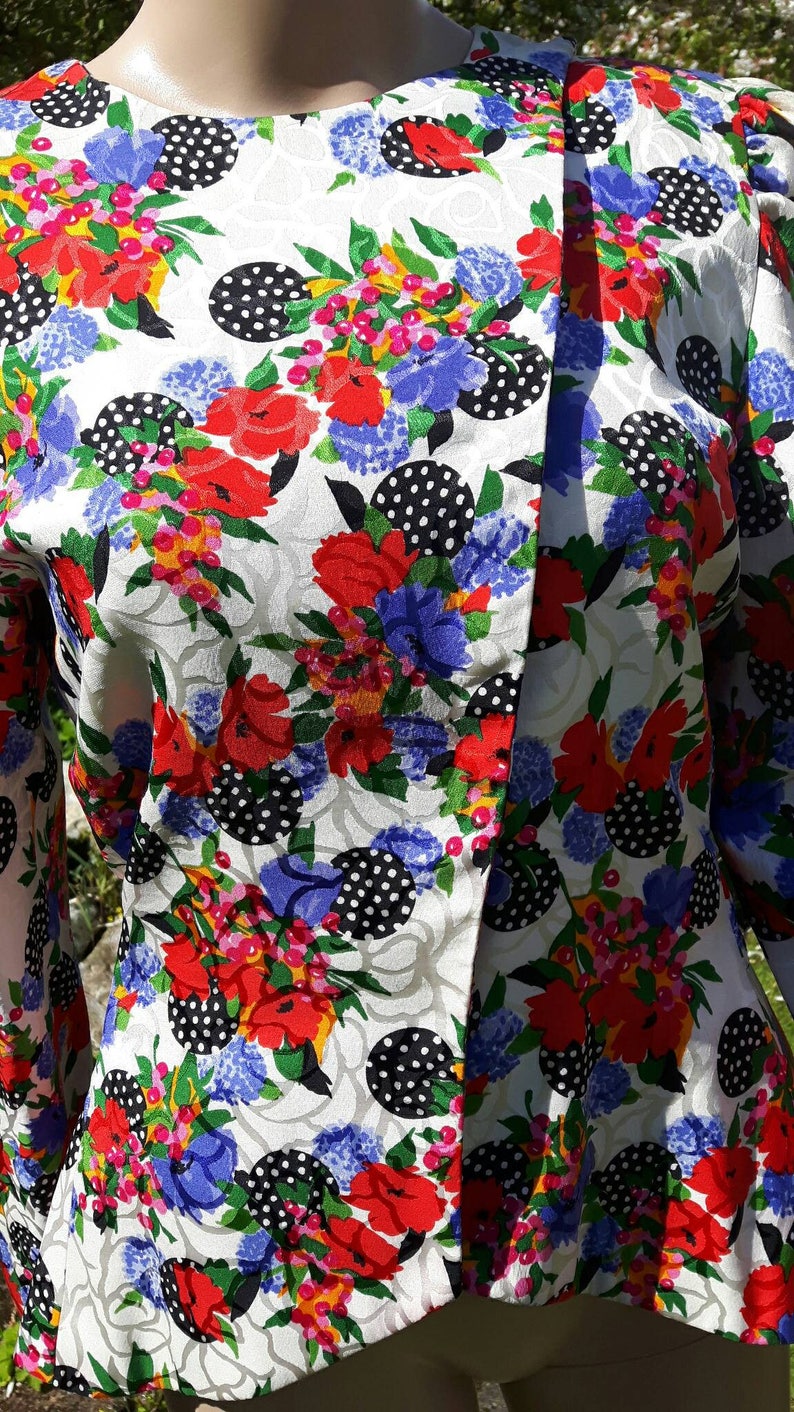 1980S Pure Silk Floral Raoul Blanco Jacket - Etsy