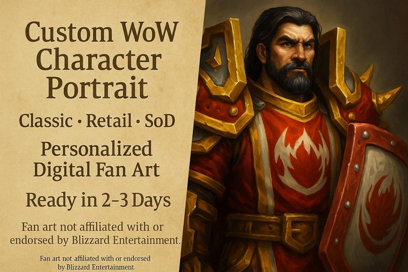 Custom Wow Character Portrait | Classic & Retail (sod) Digital Fan Art ...