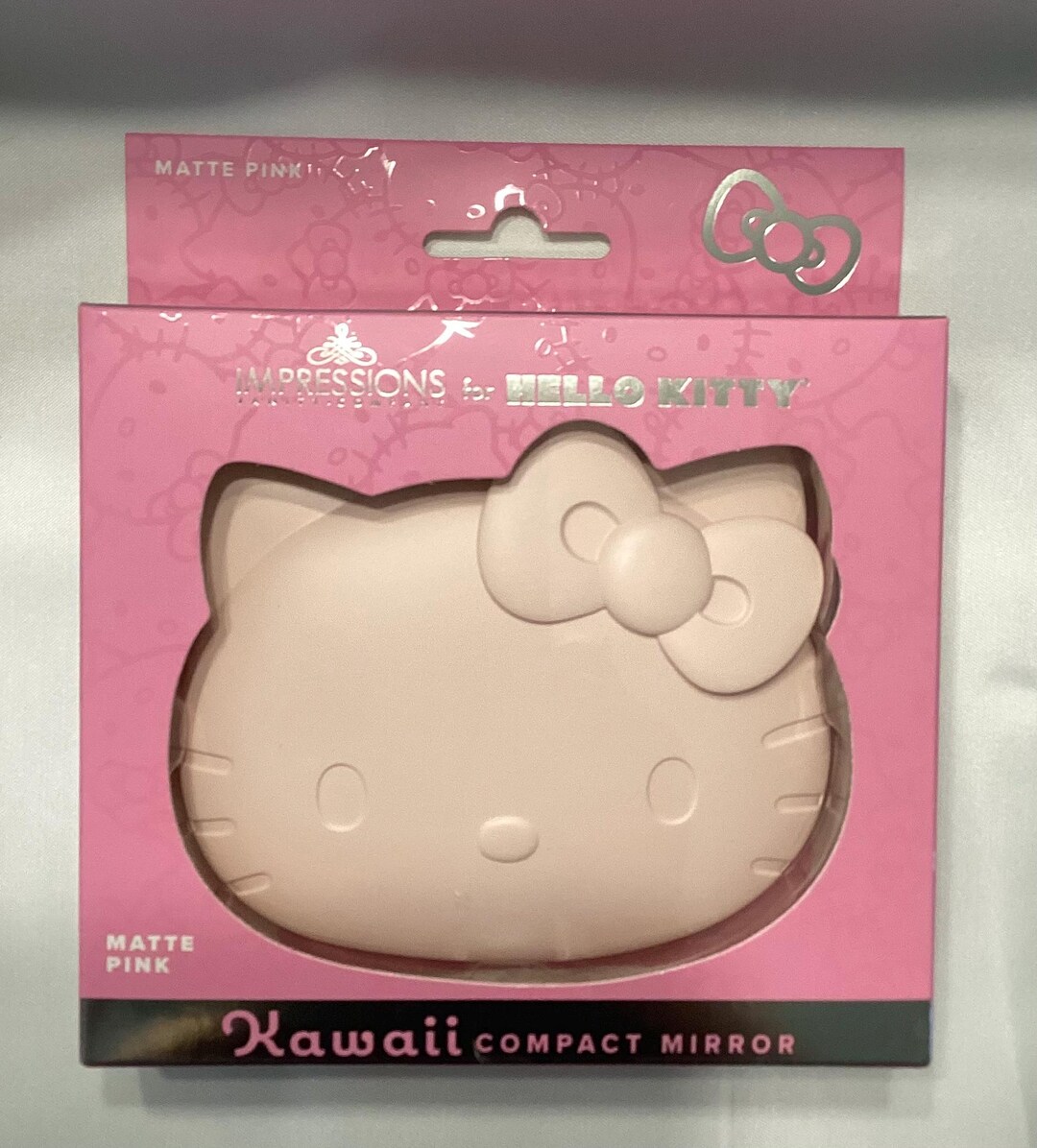 Espejo compacto con luz LED Impressions Hello Kitty Kawaii, rosa mate ...