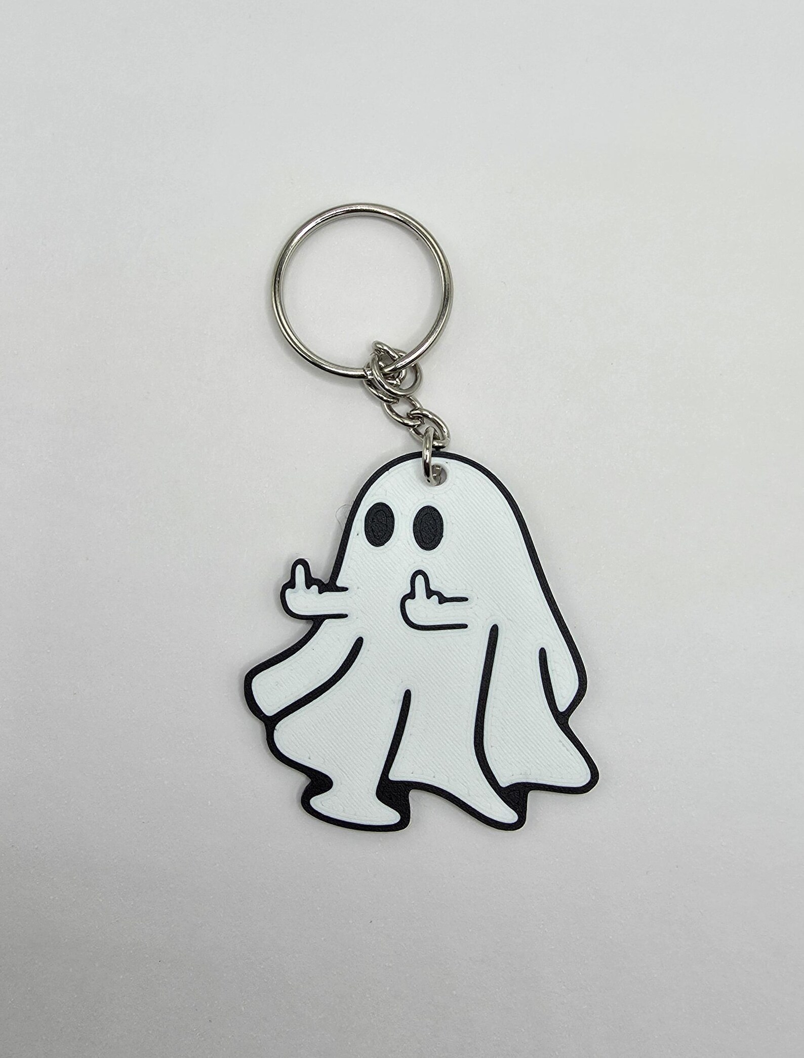 Funny F-U Middle Finger Ghost Keychain - Etsy