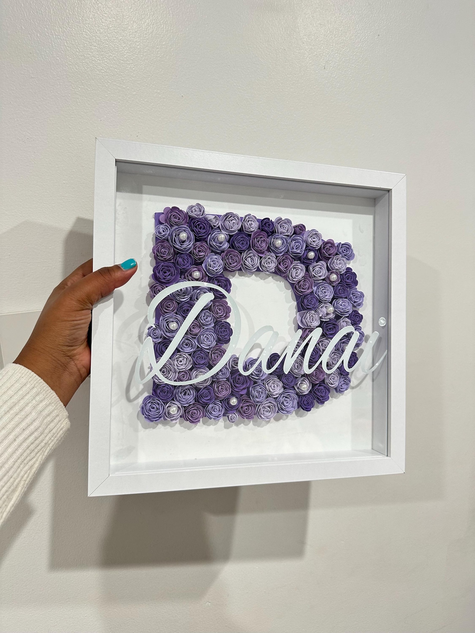 Custom Floral Letter Shadow Box ,personalized Name Frame - Etsy