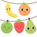 Printable Fruit Garland Pear, Banana, Apple, Orange & Strawberry ...
