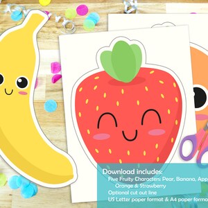 Printable Fruit Garland Pear, Banana, Apple, Orange & Strawberry ...