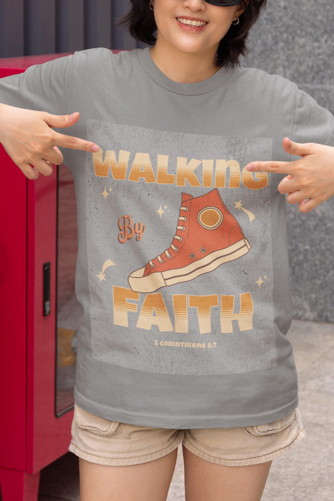 Faith Walker Christian Bible Verse Unisex Tee, Oversized Shirt for New ...