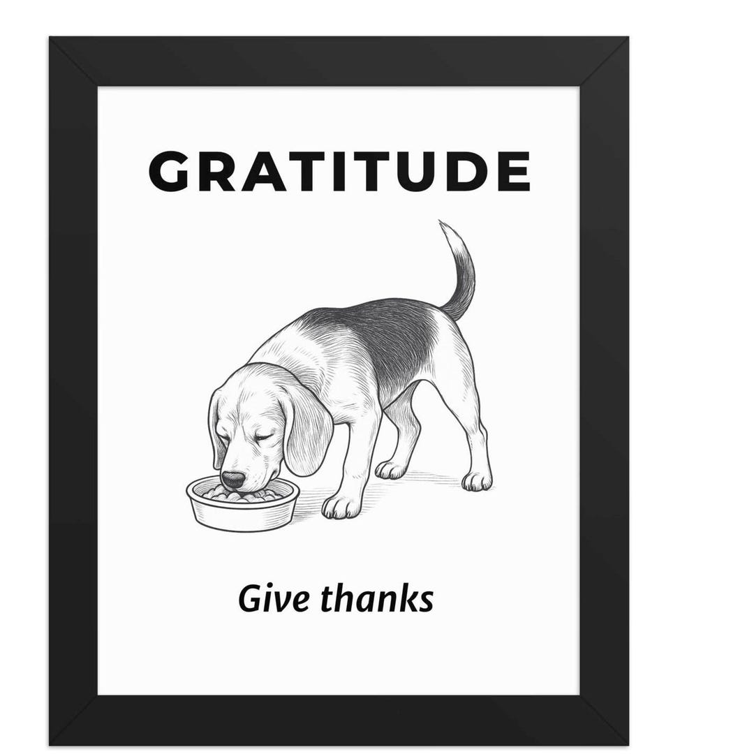 Framed Beagle Poster: GRATITUDE - 8”x10” Framed Wall Art - Etsy