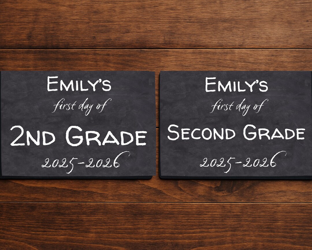 Emily's First Day of 2nd Grade Sign 2025-2026 | Printable First Day of ...