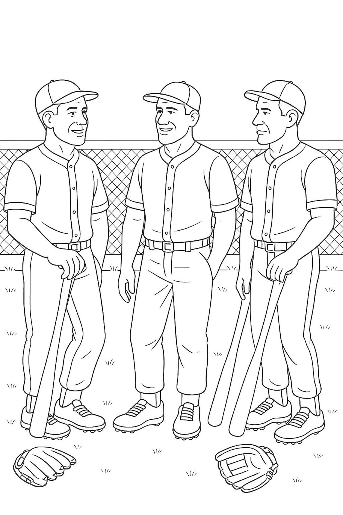 Baseball Coloring Pages – All Ages Printable & Digital | Line Art Pages ...