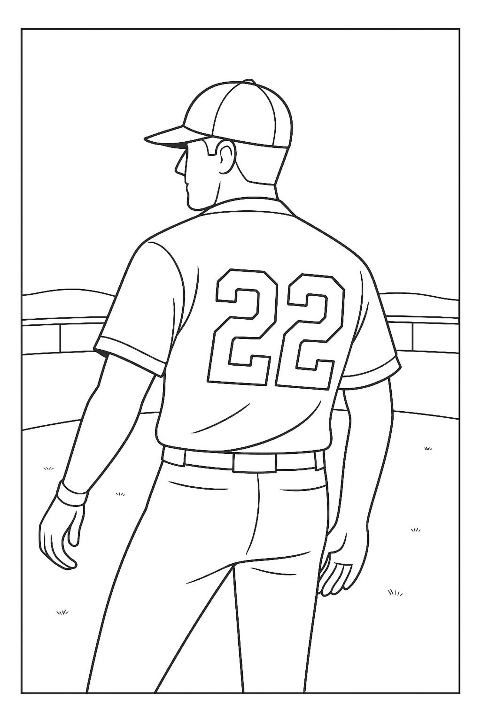 Baseball Coloring Pages – All Ages Printable & Digital | Line Art Pages ...