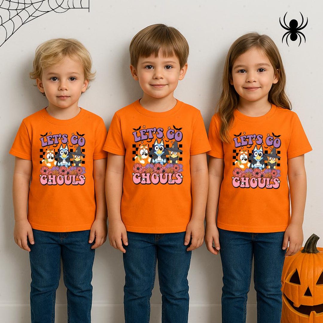 Bluey Halloween T Shirt, Booey Halloween Shirt, Spooky Vibes, Blue ...