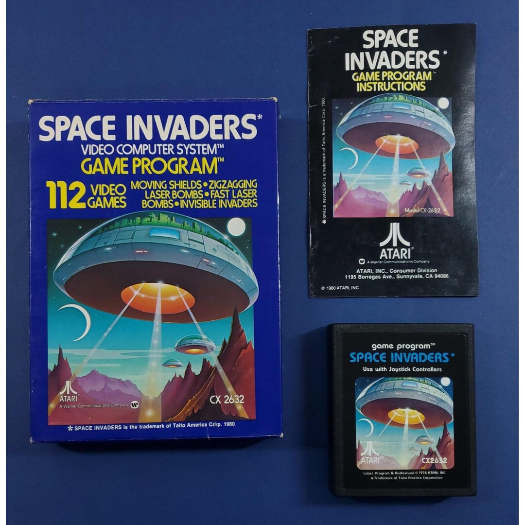 Vintage Atari 2600 SPACE INVADERS Game Complete in Box With Manual ...