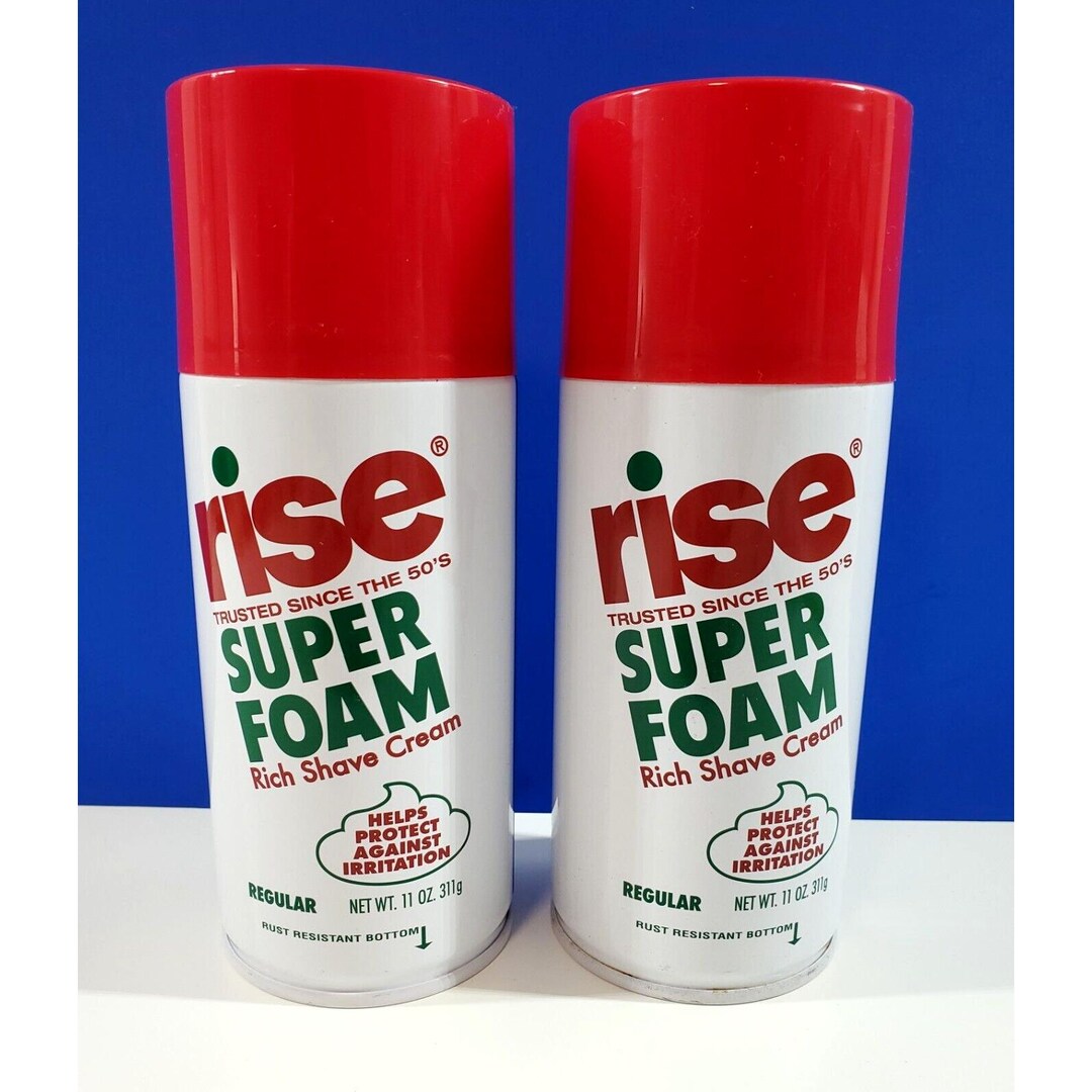 2 Pak New Old Stock RISE Shaving Cream 11 Oz Original SUPER FOAM Rich ...