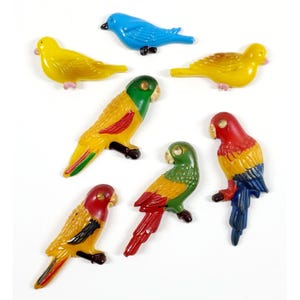 7 Vintage Googly Eye Parrot Bird Plastic Fridge Refrigerator Magnets - Etsy