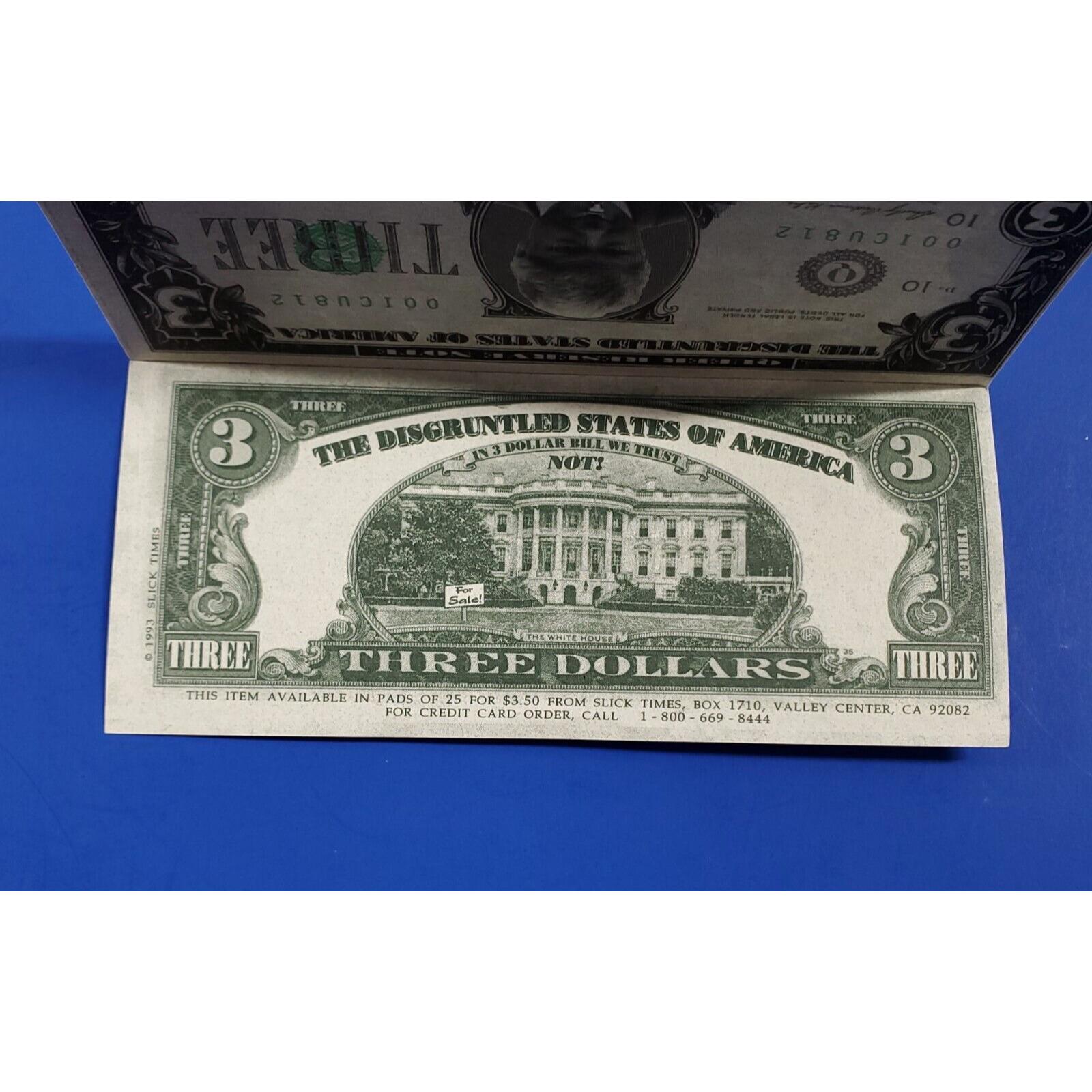 President Bill Clinton 3 Dollar Bill Novelty Slick Times 1993 Money Pack of 23 - Etsy